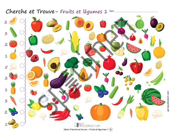 Géniepublication | Catalogue | Cherche et trouve – Fruits et légumes 1