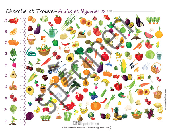 Géniepublication | Catalogue | Cherche et trouve – Fruits et légumes 3