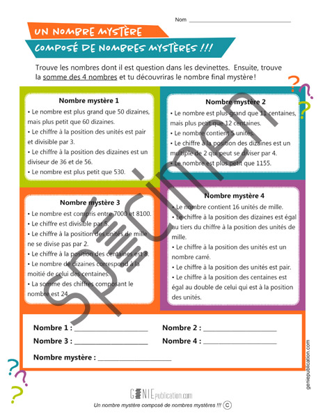 Géniepublication | Catalogue | Un nombre mystère