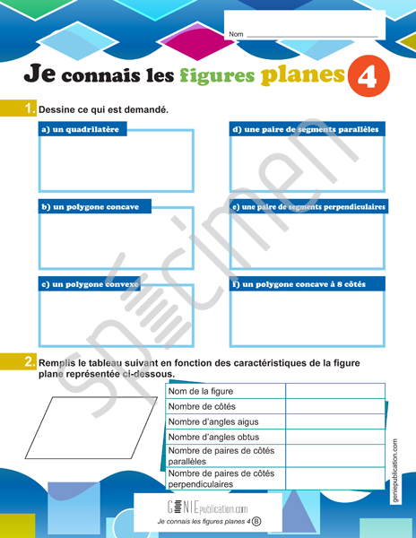 Géniepublication | Catalogue | Je connais les figures planes 4
