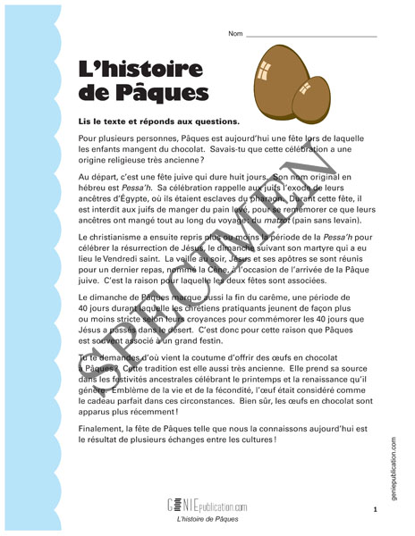 Géniepublication | Catalogue | L'histoire de Pâques