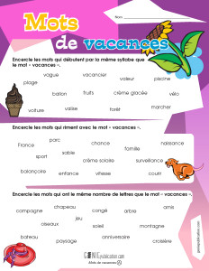 Géniepublication | Catalogue | Mots de vacances