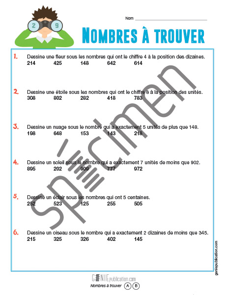 Géniepublication | Catalogue | Nombres à trouver