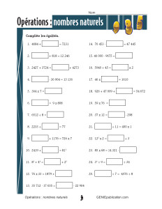 Géniepublication | Catalogue | Opération - Nombres naturels